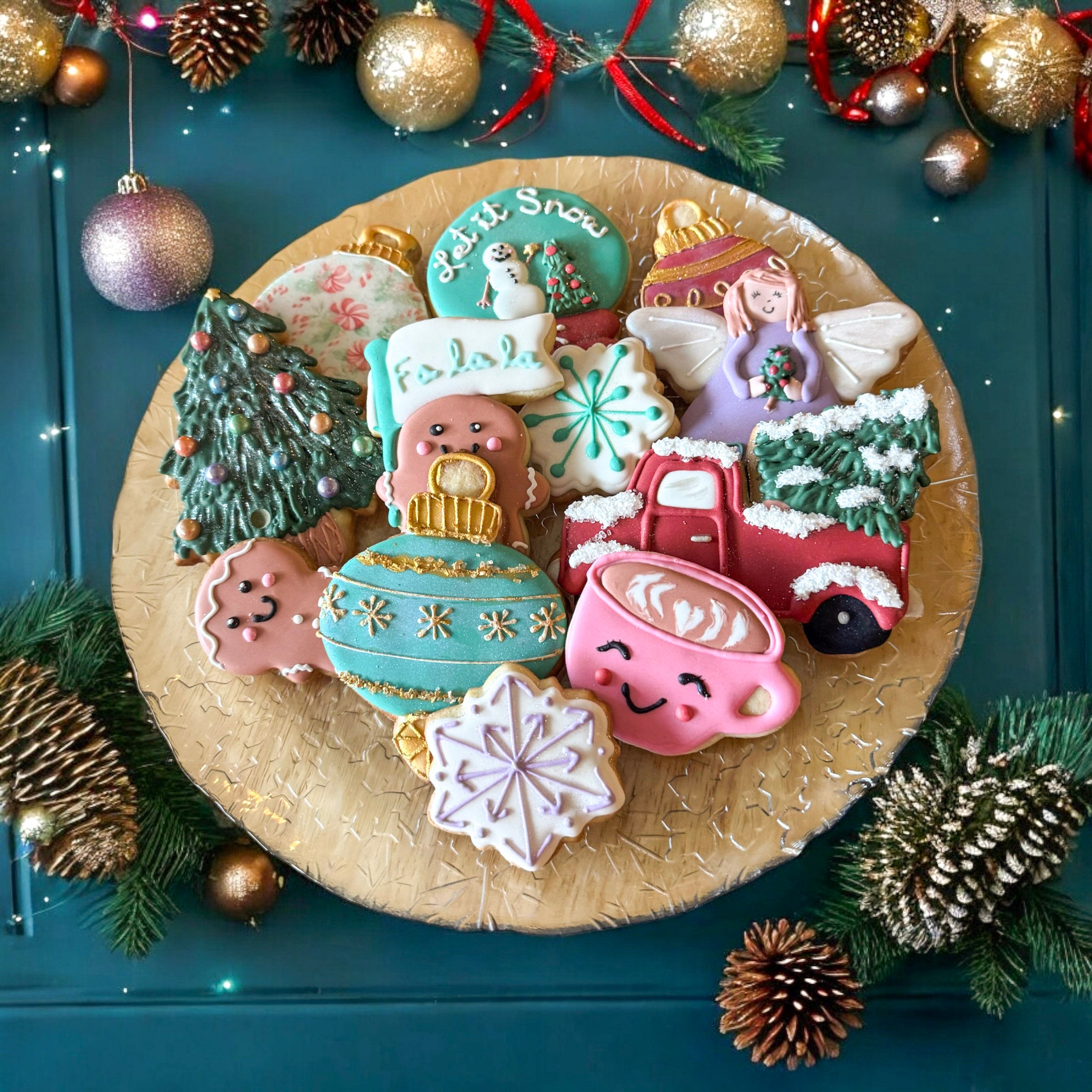Assorted Christmas Cookies - Dozen | Joyful Llama Cookie Company